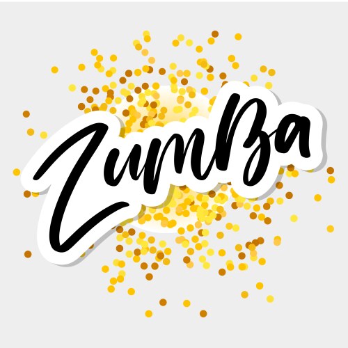 Zumba dance studio text calligraphy word banner Vector Image