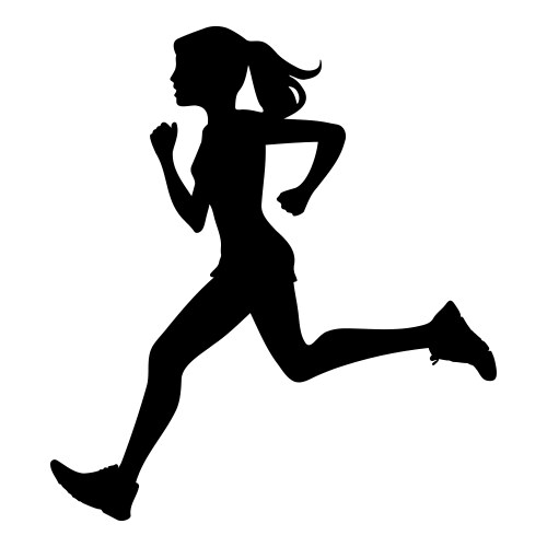 Running woman silhouette Royalty Free Vector Image