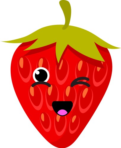 Fresh strawberry cartoon Royalty Free Vector Image