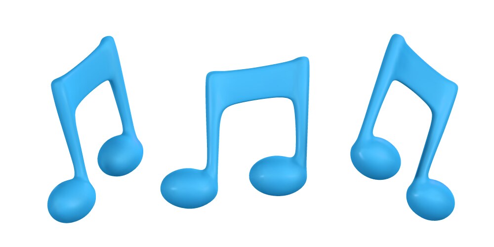 3d music note for concept design in plastic Vector Image