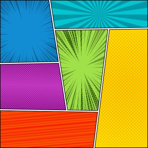 Cartoon comic backgrounds set comics book Vector Image
