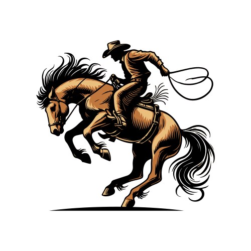 Bucking Bronco - Western Horse – Royalty-Free Vector | VectorStock