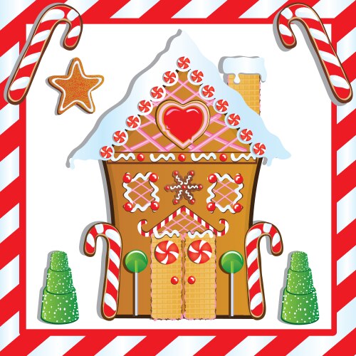 Cartoon gingerbread house Royalty Free Vector Image