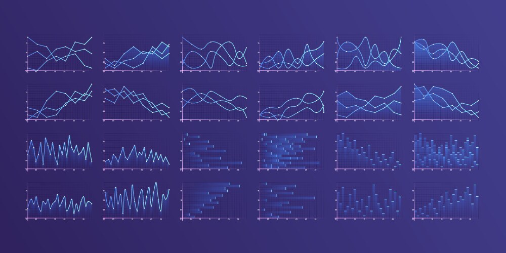 Abstract data charts statistic graphs finance Vector Image