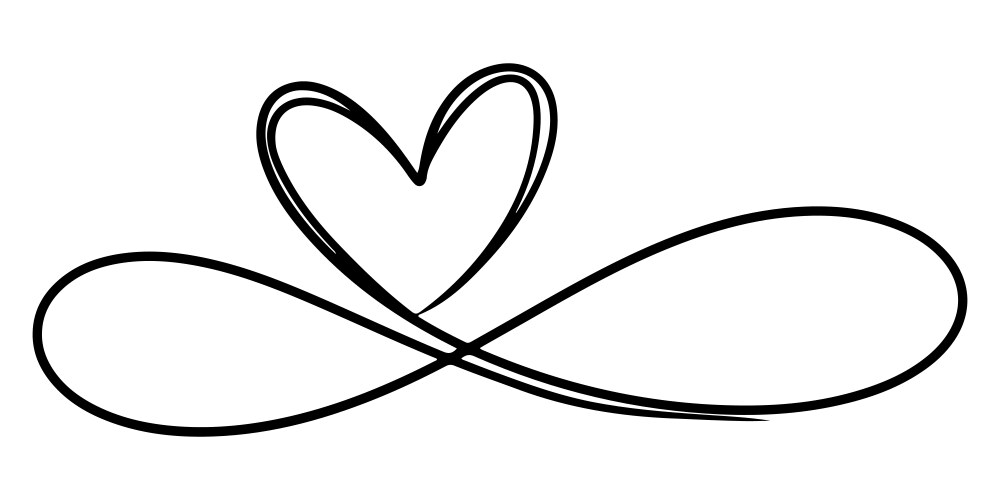 Heart love logo with infinity sign design Vector Image