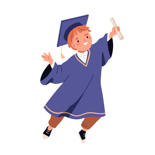 Little kids graduating Royalty Free Vector Image