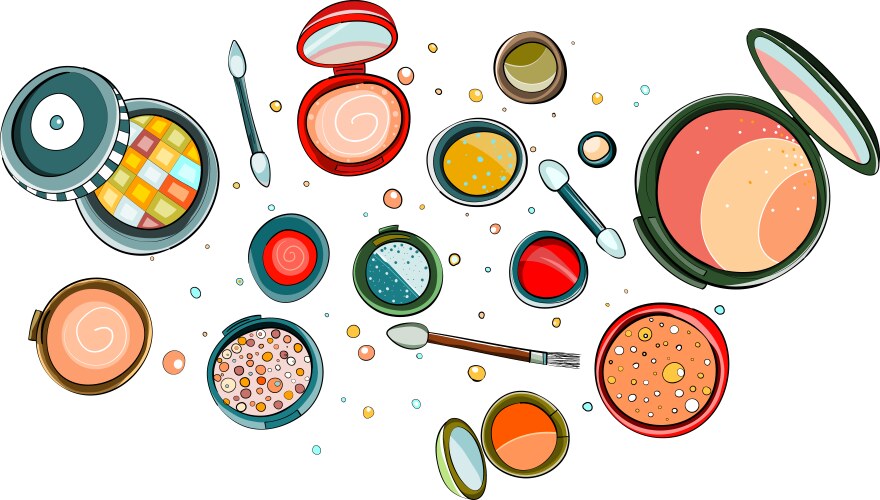 Makeup set sketch drawing Royalty Free Vector Image