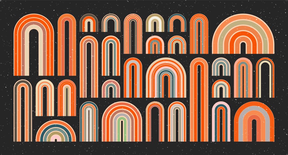 Mid century arch elements modern geometric shapes Vector Image