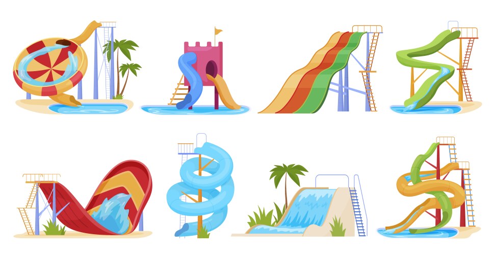 Water slide at the park Royalty Free Vector Image