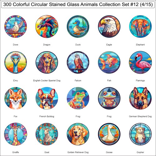 300 cute animals cartoon characters stickers Vector Image