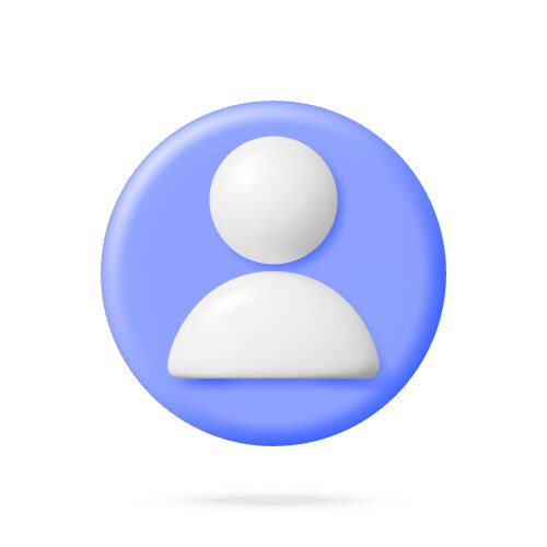 3d simple user icon isolated Royalty Free Vector Image