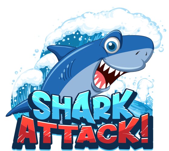 Font design for words shark attack Royalty Free Vector Image