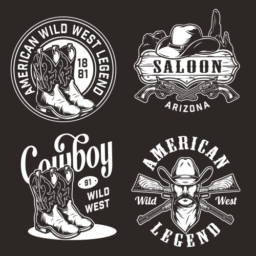 Vintage western stagecoach label graphics Vector Image