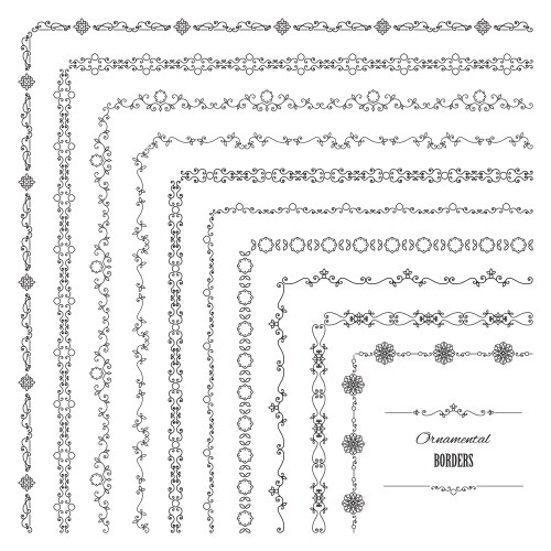 Hand drawing sketch simple doodle borders edge Vector Image