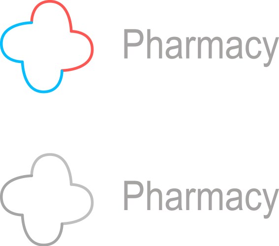 Pharmacy colorful sign symbol logo Royalty Free Vector Image