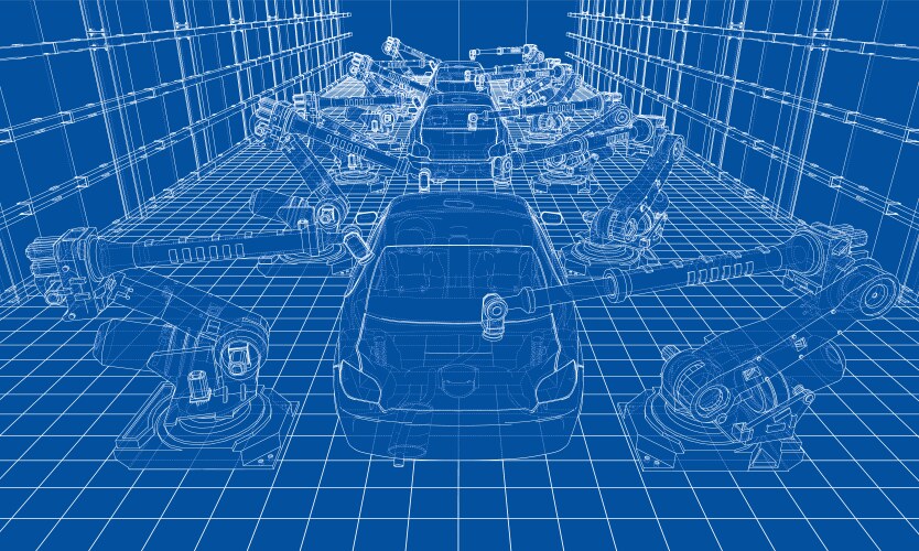 Assembly motor vehicle Royalty Free Vector Image