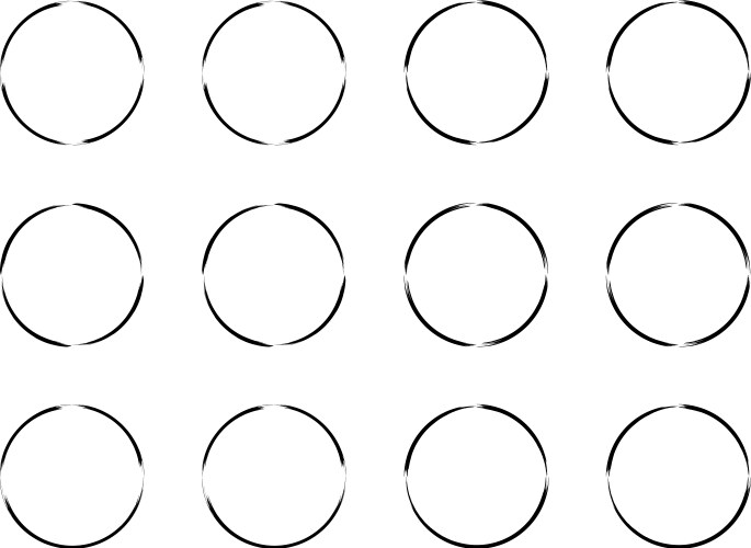 Circle shape thin line grunge brush stroke Vector Image