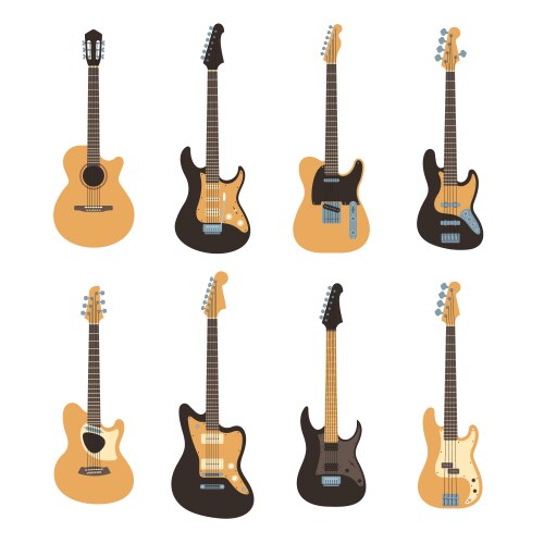 Bass guitars Royalty Free Vector Image - VectorStock