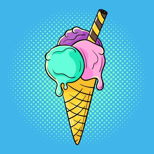 Pop Art Ice Cream Vector Images (over 3,700)