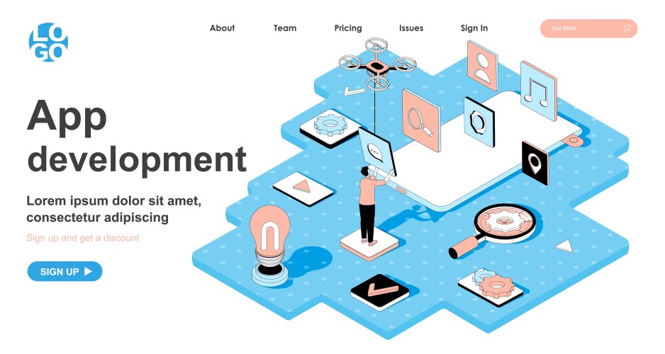 Mobile app development Royalty Free Vector Image