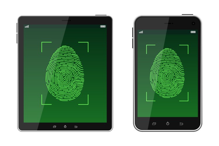 Fingerprint for biometrics scanning concept Vector Image