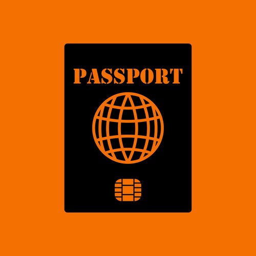Icon of passport with chip Royalty Free Vector Image