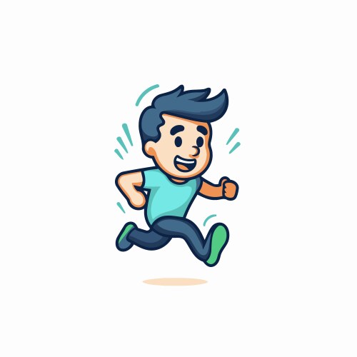 Cartoon man running fast isolated on white Vector Image