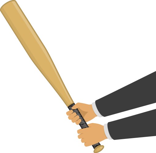 Baseball bat in hands Royalty Free Vector Image