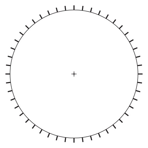 Blank polar graph paper - protractor pie chart Vector Image