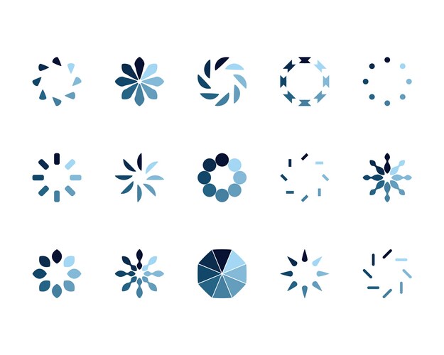 Collection loading bar status icon set of loaded Vector Image