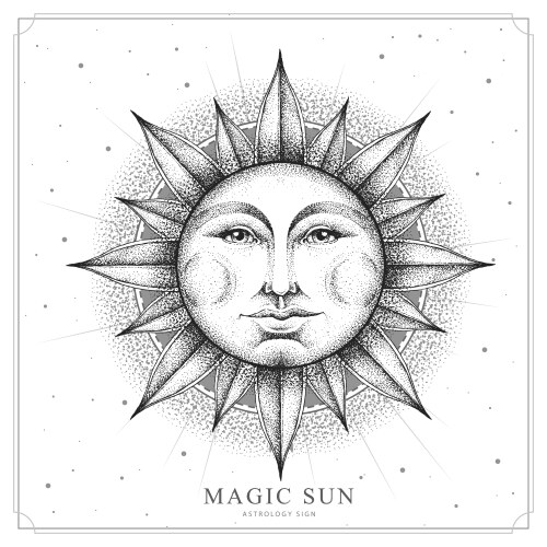 Magic witchcraft card with astrology sun sign Vector Image