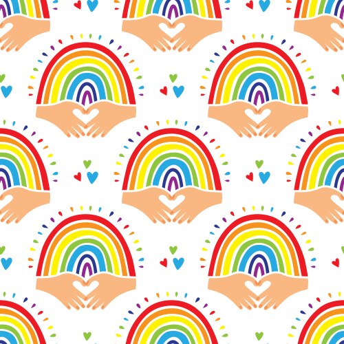 Seamless rainbow pattern on white background Vector Image