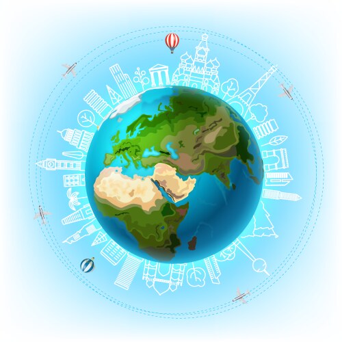 World globe Royalty Free Vector Image - VectorStock