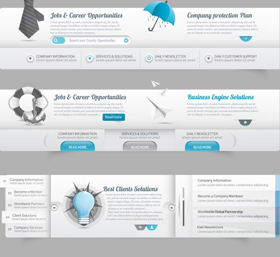 Web site menu navigation Royalty Free Vector Image