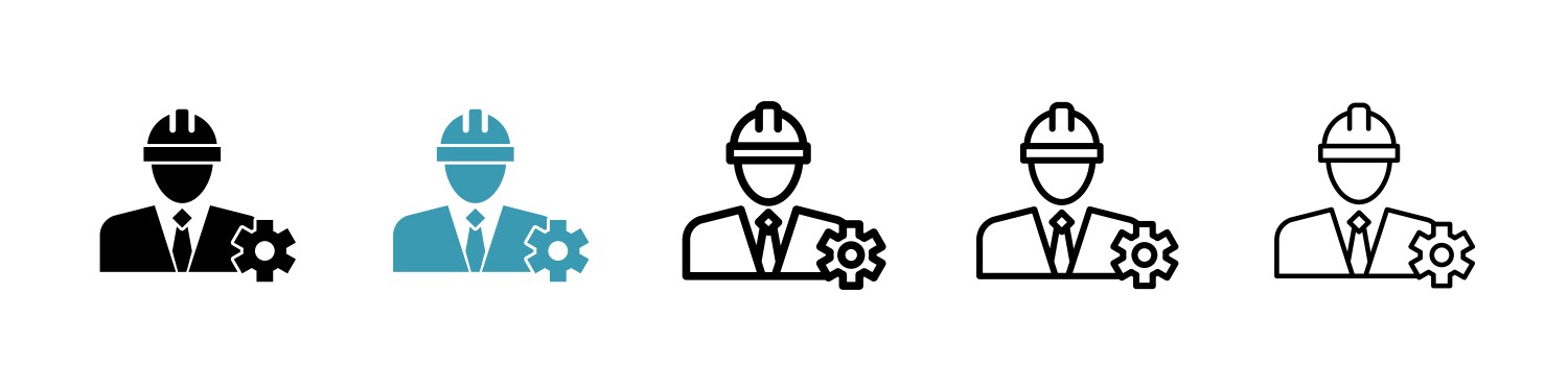 Civil engineer icon set on white background Vector Image