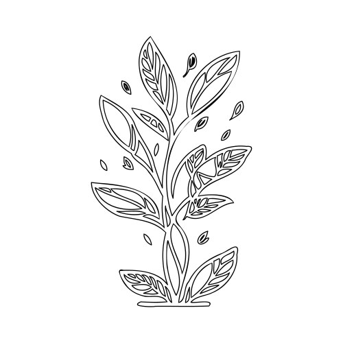Flower plant outline sketch Royalty Free Vector Image