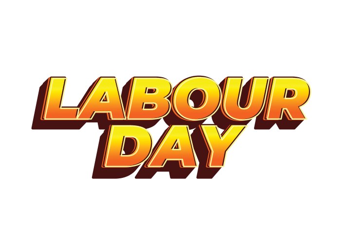 Labour day text effect in eye catching colors Vector Image