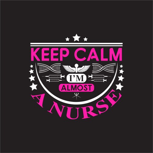 Nurse typographic slogan design graphic Royalty Free Vector
