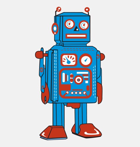 Rolling robot 2 Royalty Free Vector Image - VectorStock