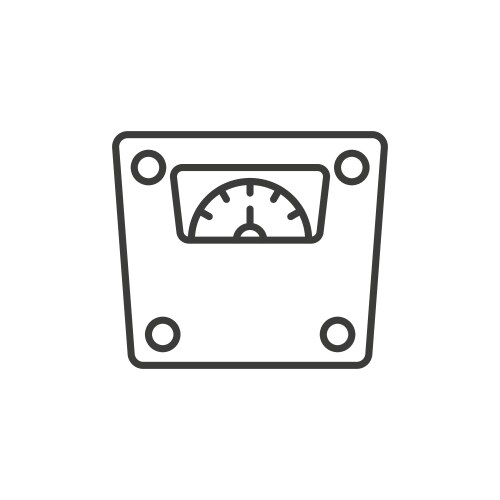Scale icon set weighing machine symbol in black Vector Image