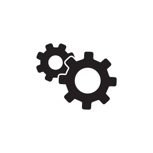 Settings icon set mechanism cog wheel symbol Vector Image