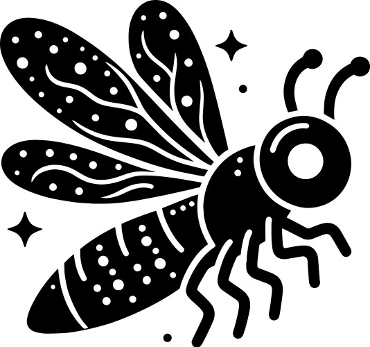 Beautiful firefly insect silhouette isolated Vector Image