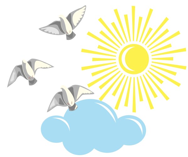 Cute sunny with cartoon sun Royalty Free Vector Image