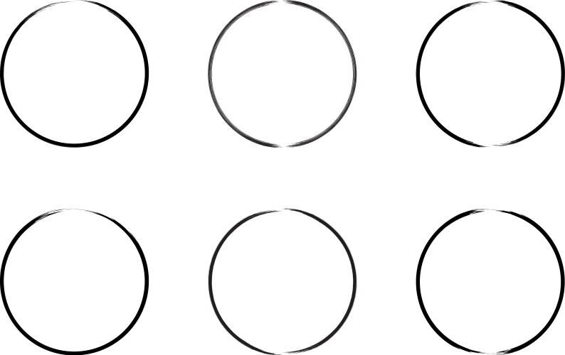 Circle shape thin line grunge brush stroke Vector Image