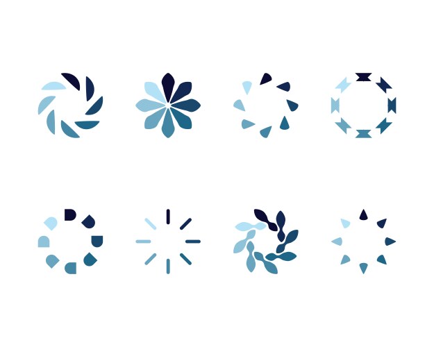 Collection loading bar status icon set of loaded Vector Image