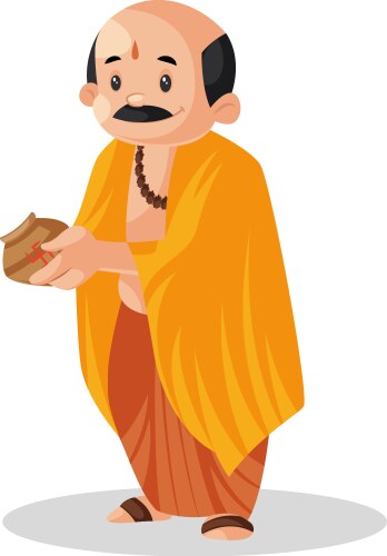 Indian pandit cartoon Royalty Free Vector Image