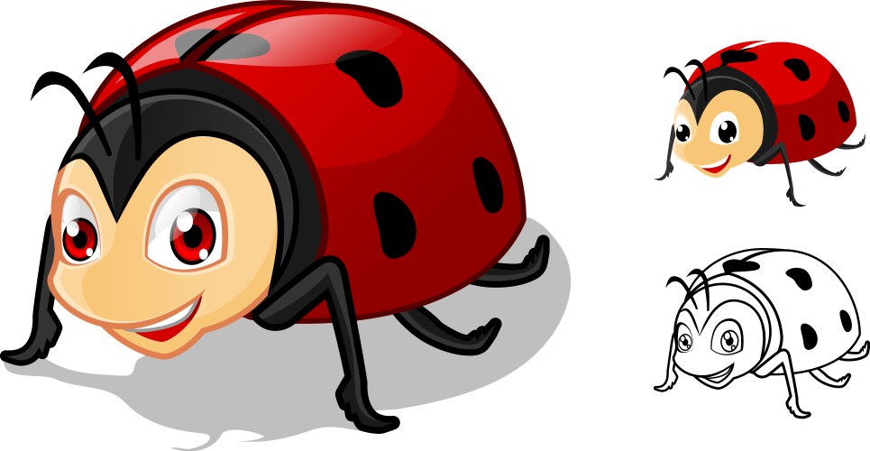 Cute ladybug cartoon Royalty Free Vector Image