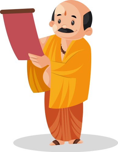 Indian pandit cartoon Royalty Free Vector Image