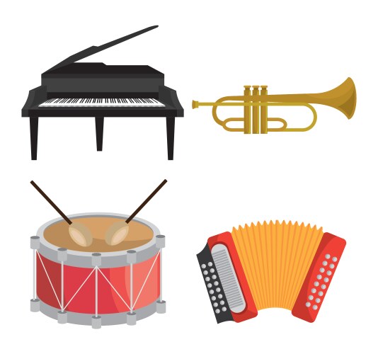 Set of music instrument Royalty Free Vector Image