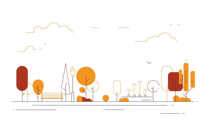 Set trees line style Royalty Free Vector Image